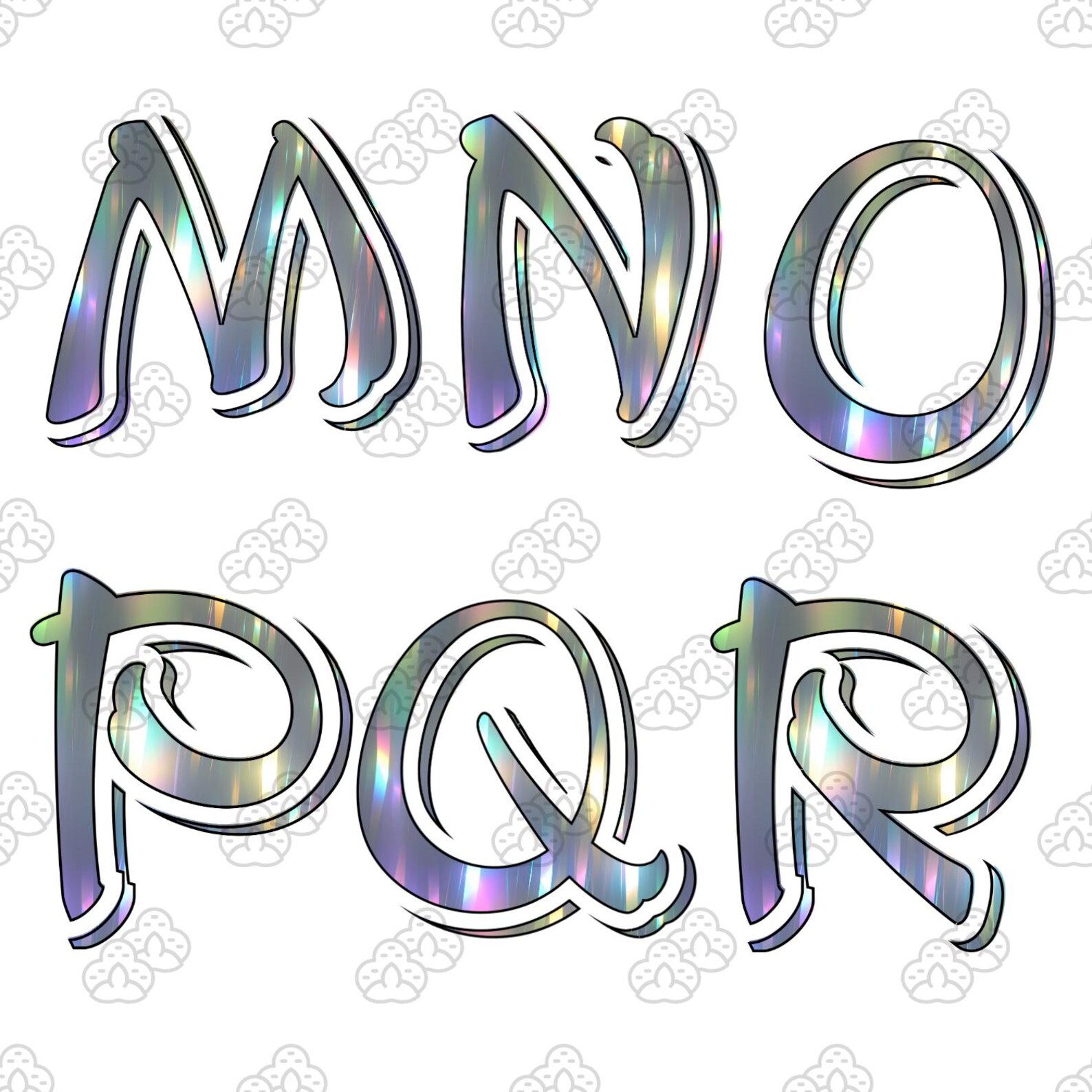 Holographic Alphabet & Numbers - Etsy