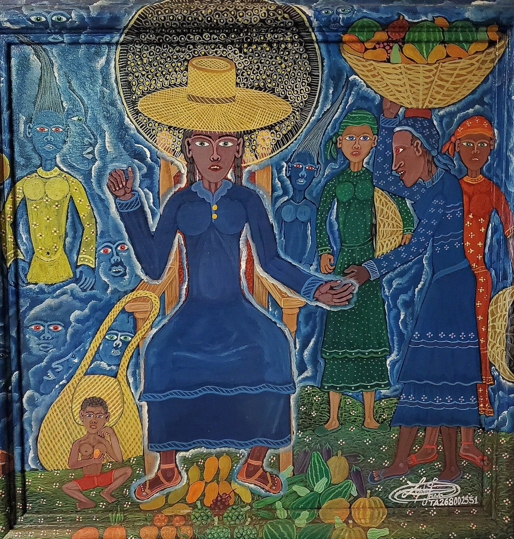 Haitian Art on Hardboard by Frantz Zephirin, Voodoo Painting, Original ...