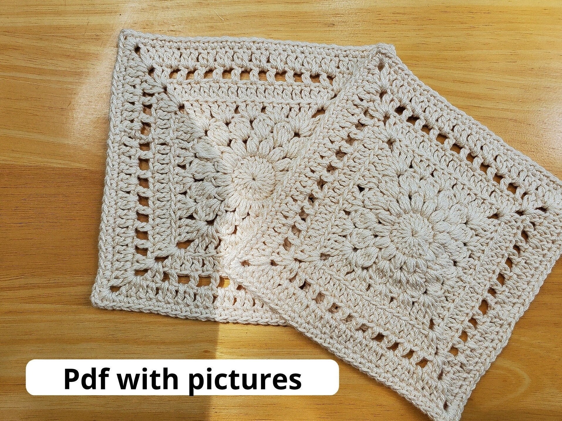 Patron Carré Grand-mère Crochet Facile Tuto Photo Et Patron - Etsy