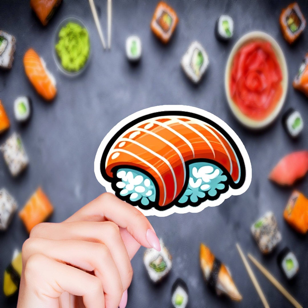Sushi Roll Vinyl Sticker - Decal for Laptop, Kindle, Hydroflask - Sushi ...