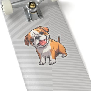 Goofy Bulldog Puppy Cartoon Sticker - Compact Vinyl Decal for Laptop ...