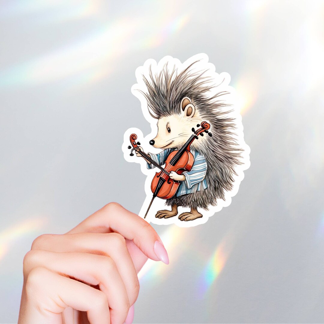 Porcupine Violin Vinyl Sticker - Decal for Laptop, Kindle, Hydroflask ...