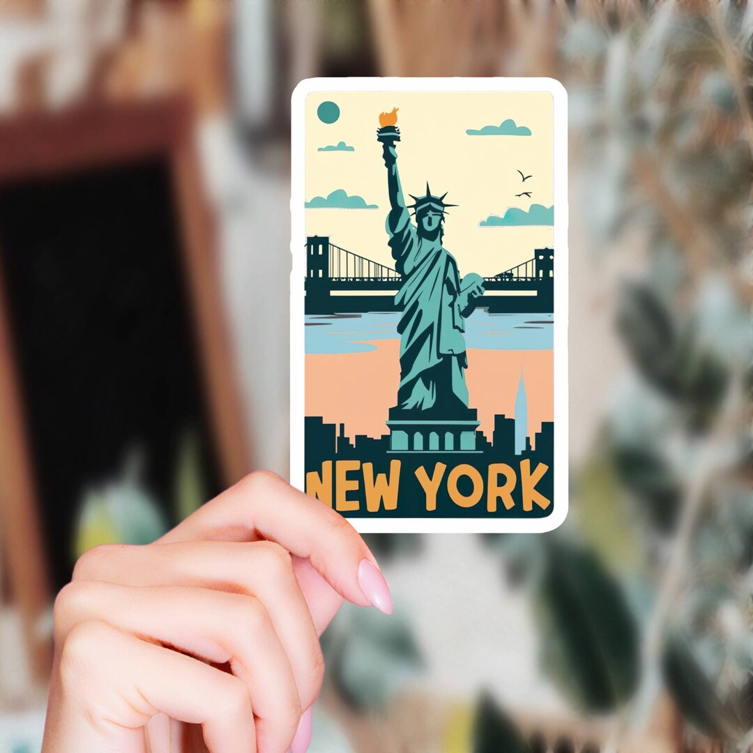New York Travel Sticker Vinyl Decal for Laptop, Kindle, Hydroflask ...