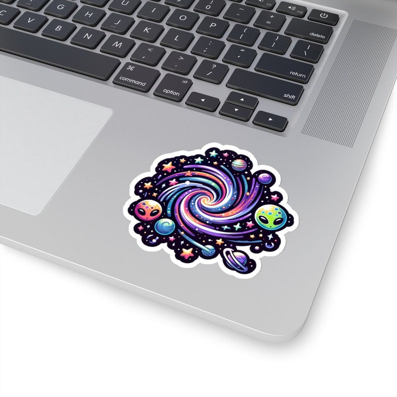 Cool Galaxy Aliens Sticker - Vinyl Decal for Laptop, Kindle, Hydroflask ...