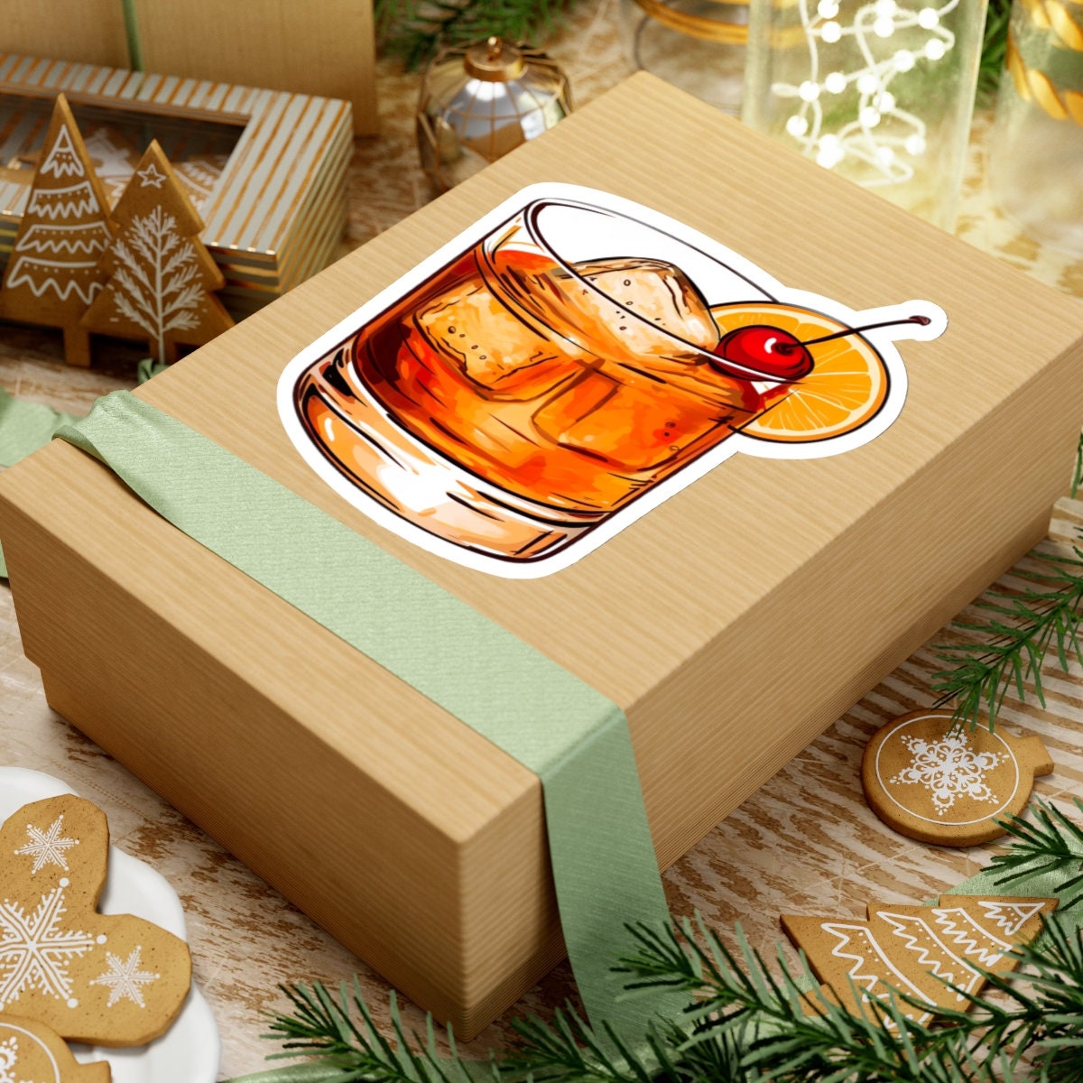 Whiskey Old Fashioned Sticker Compact Vinyl Decal for Laptop, Tablet ...