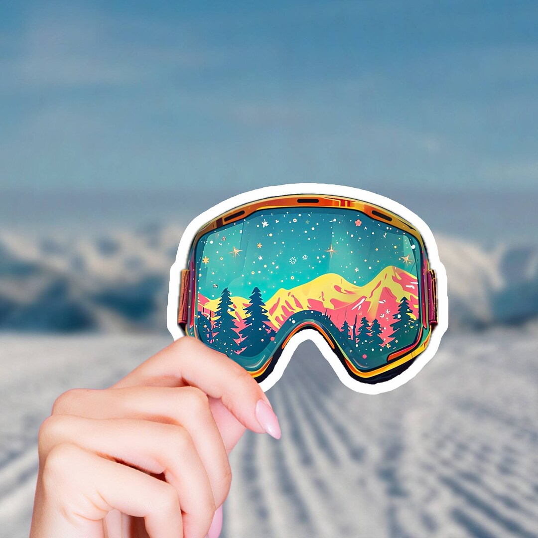 Retro Mountain Ski Sticker Vinyl Decal for Laptop Sticker Water Bottle ...