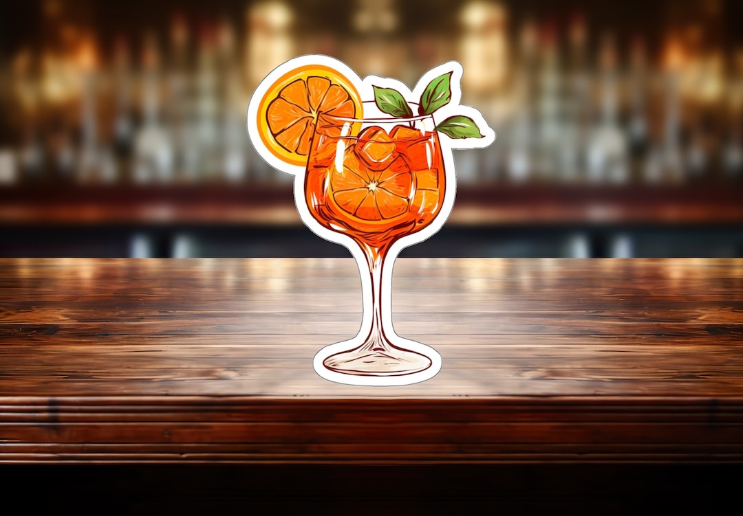 Aperol Spritz Sticker - Waterproof Vinyl Decal for Car Window, Water ...