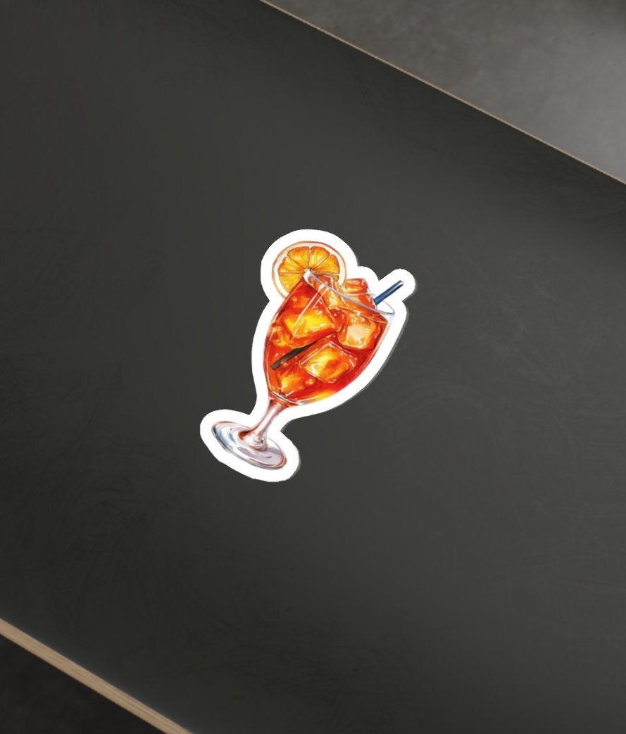 Refreshing Aperol Spritz Sticker Compact Vinyl Decal for Laptop, Kindle ...