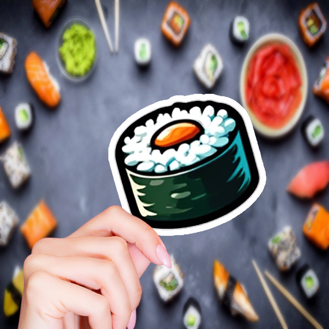 Sushi Roll Vinyl Sticker - Decal for Laptop, Kindle, Hydroflask - Sushi ...
