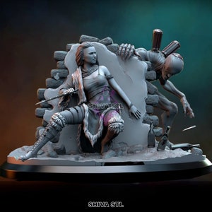 Lady Hirua and the Monster Diorama STL Models High Quality Diorama Set ...