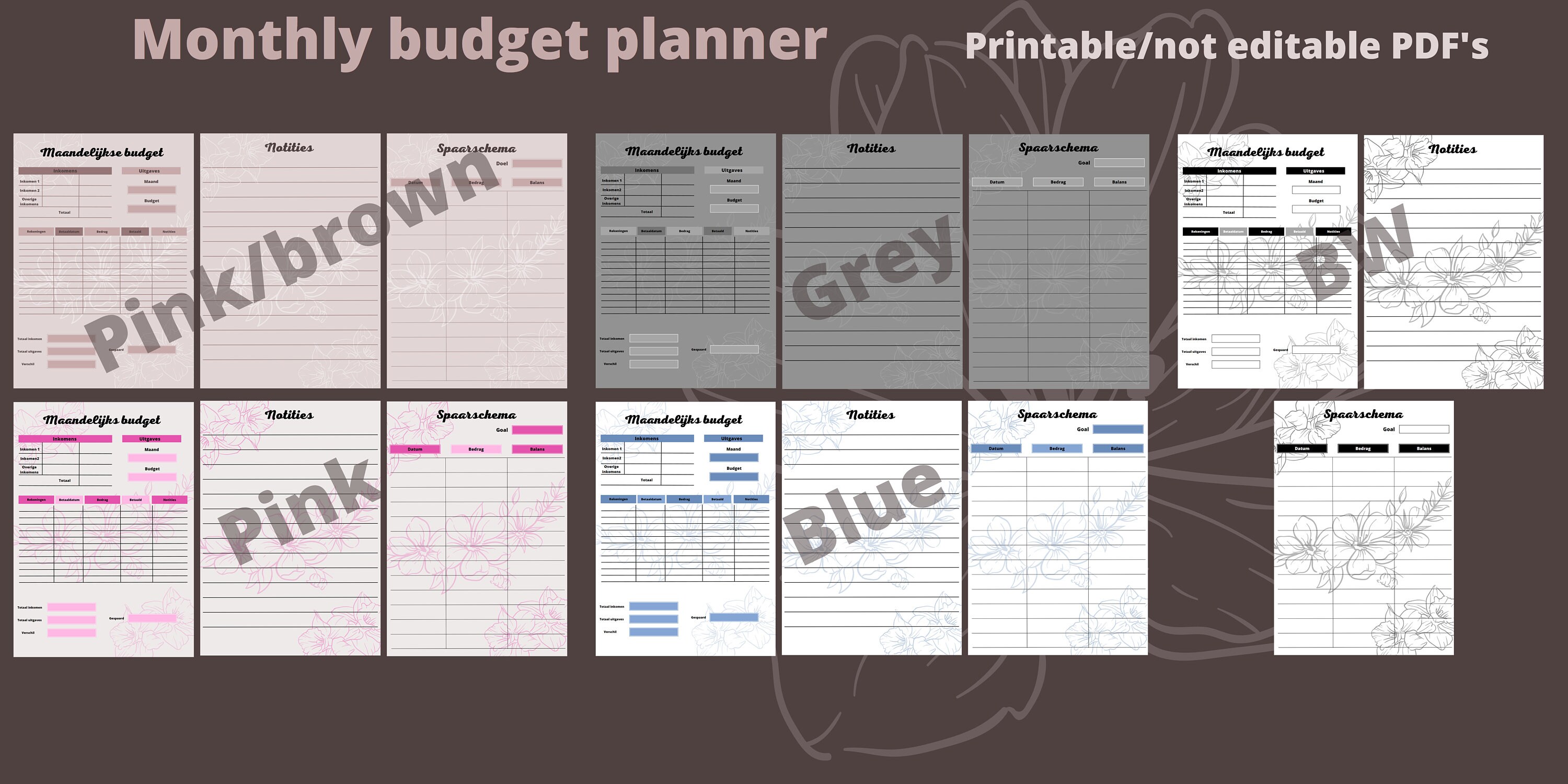 Dutch Blue Budget Planner Printable, Finance Tracker, Finance Planner ...