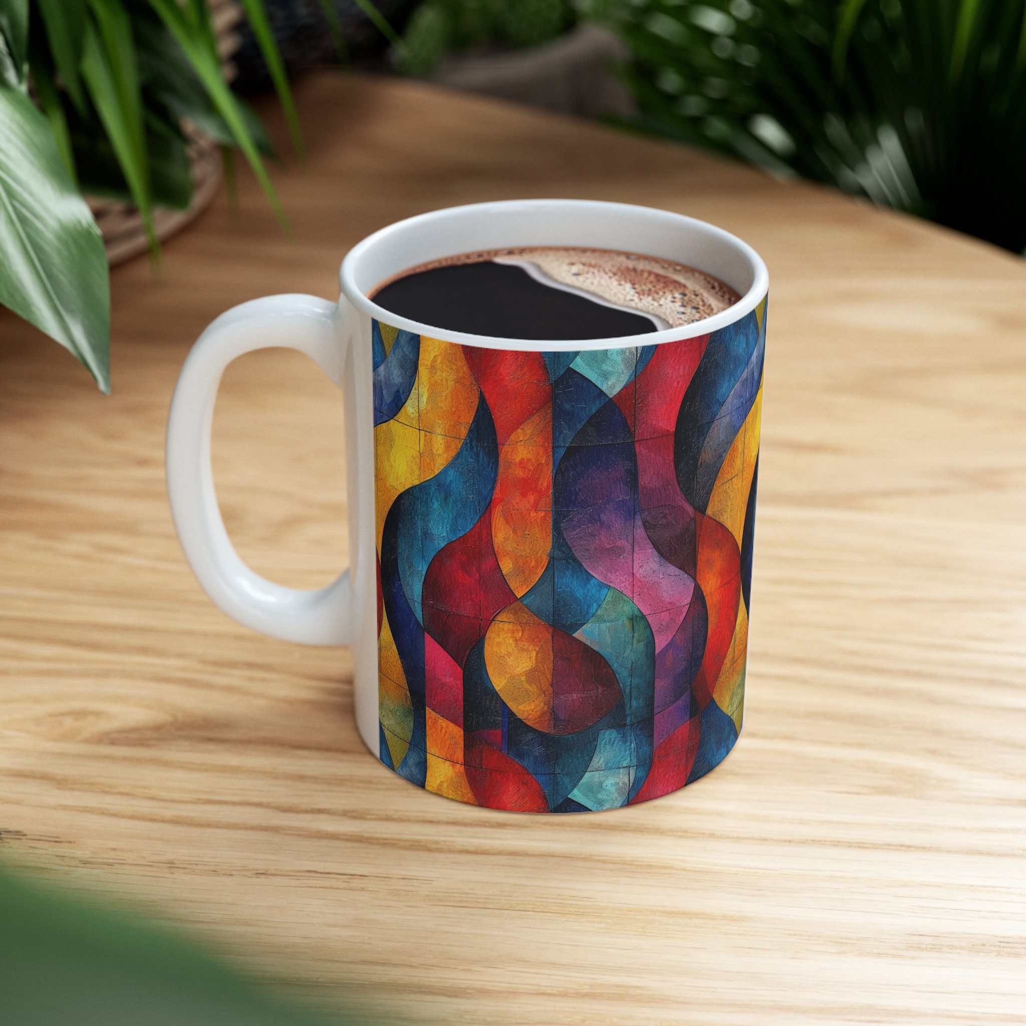 Minimalist Tea or Coffee Mug for Art Lover Aesthetic Mug Colorful ...