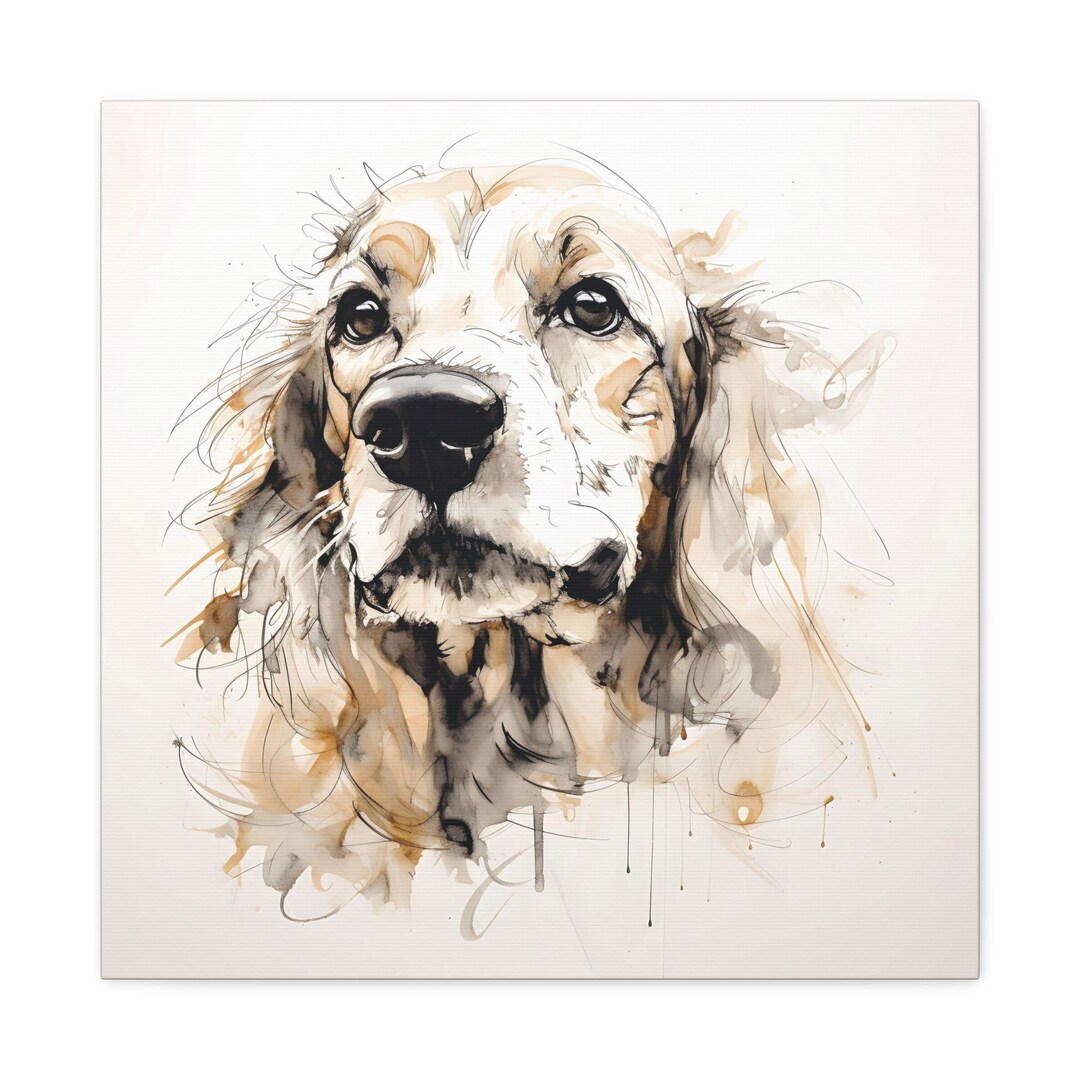Cocker Spaniel Minimalist Drawing Canvas Wall Art Beautiful Printed ...