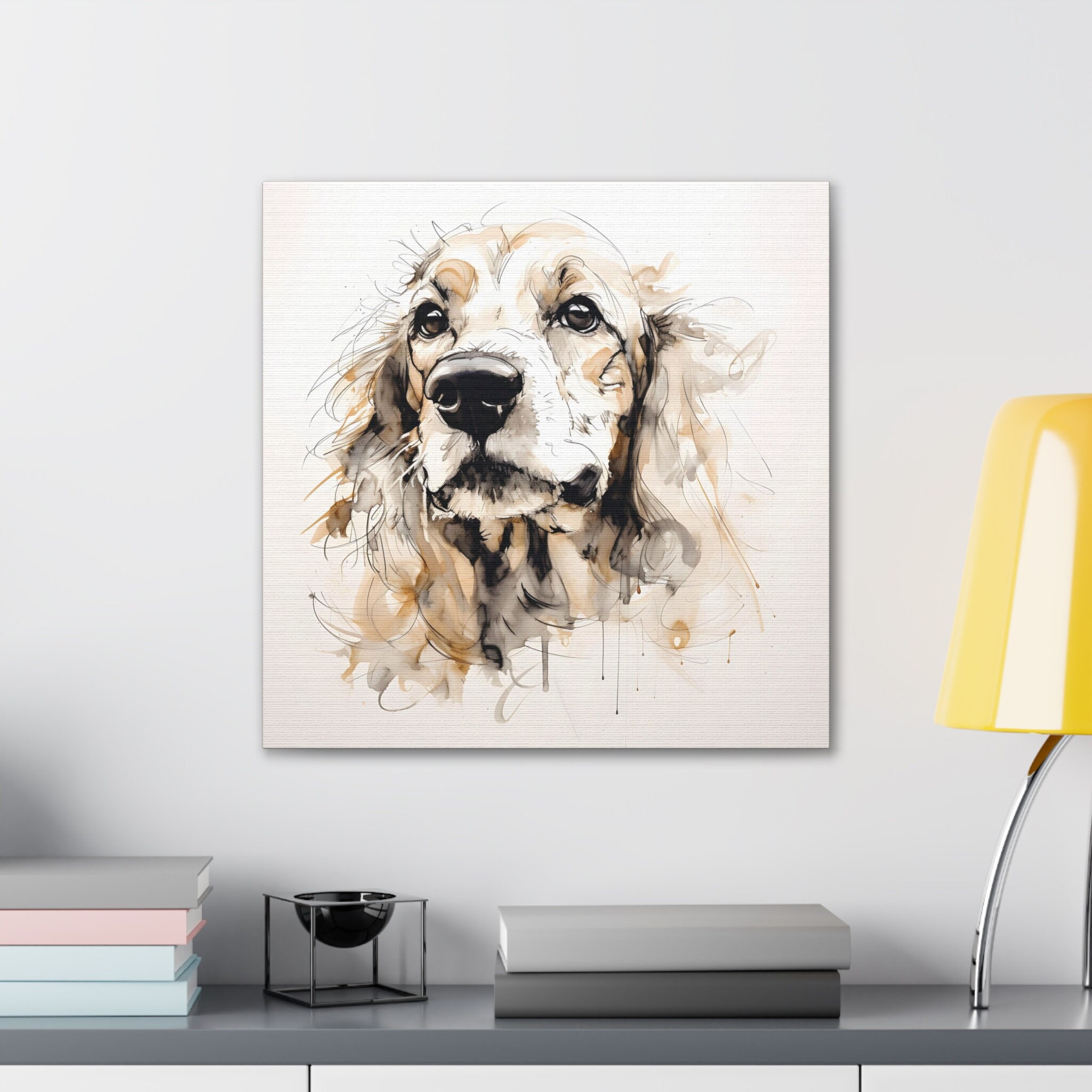 Cocker Spaniel Minimalist Drawing Canvas Wall Art Beautiful Printed ...