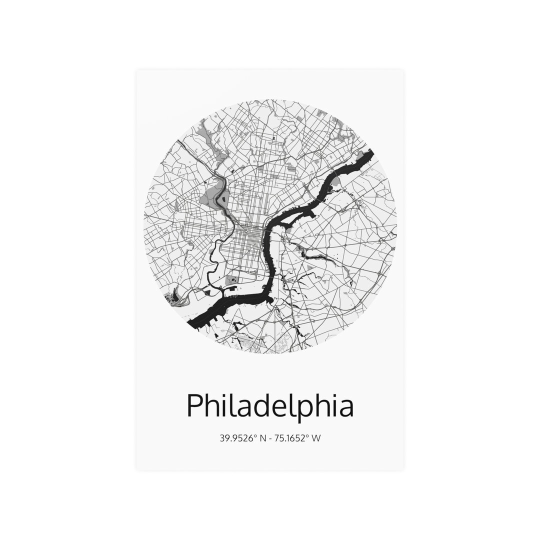 Philadelphia City Map Poster Philadelphia Minimalist Map, Philadelphia ...