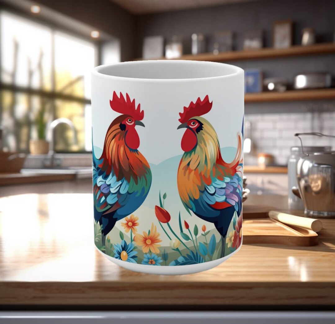 Oversized Rooster Mug Ceramic Coffee Mug 15oz Big Mug - Etsy