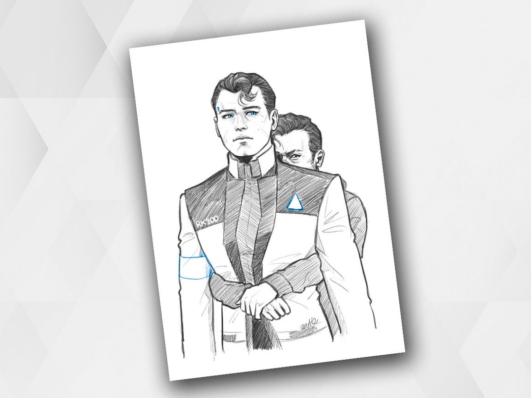 Reed900 A4 Art Print Detroit Become Human, Dbh Fanart, RK900 X Gavin ...