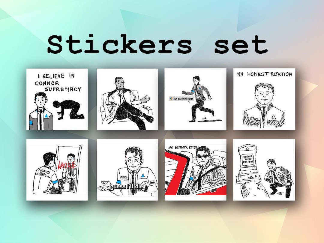 DBH 8 Stickers SET, Detroit Become Human, Connor Stickers + Bonus ...