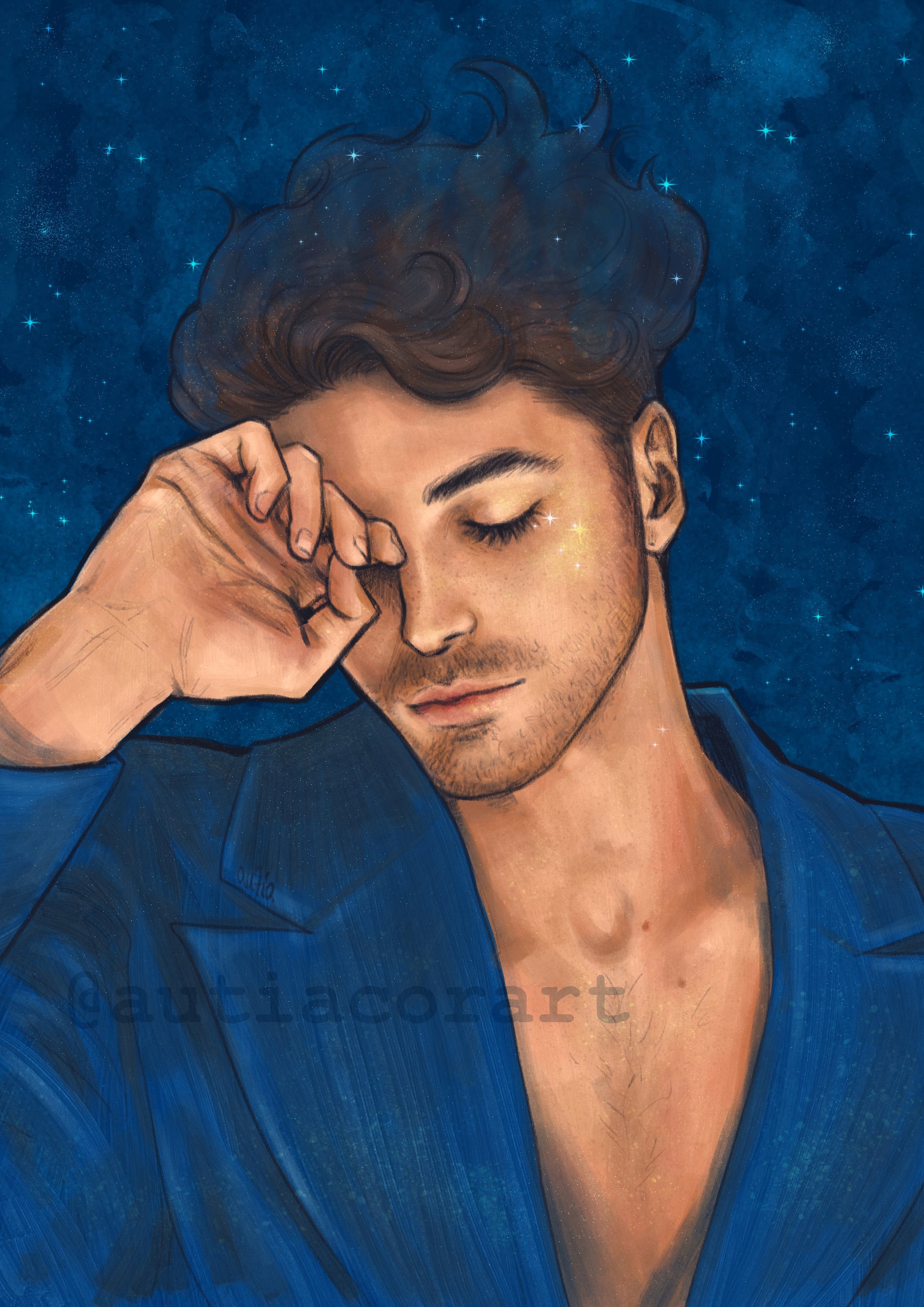 Alex RWRB A4 Art Print, A2 Poster, Red White & Royal Blue Fanart ...