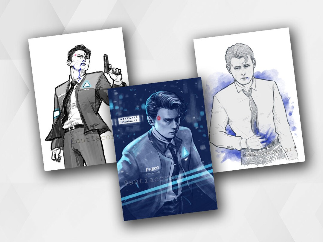 Connor 3 Postcards SET, Android RK800 A6 Art Prints, Detroit Become ...