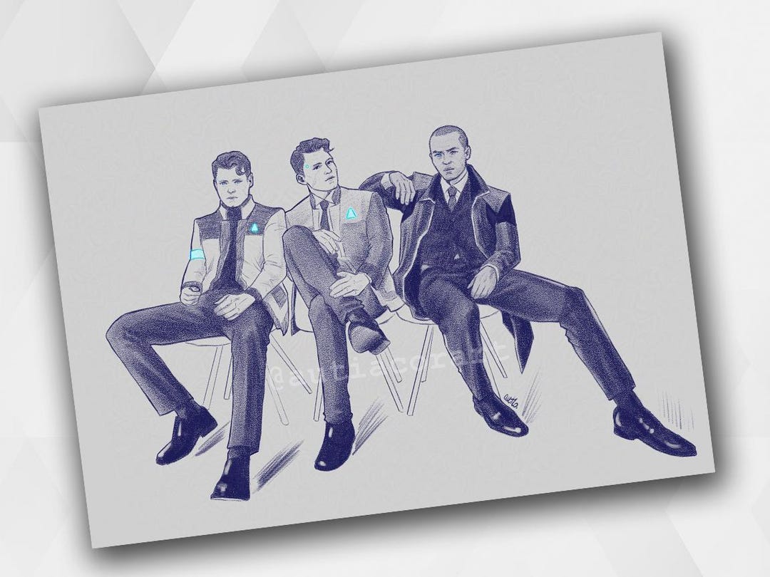 DBH Connor, Markus & RK900, A4 Art Print, Detroit Become Human, Fanart ...