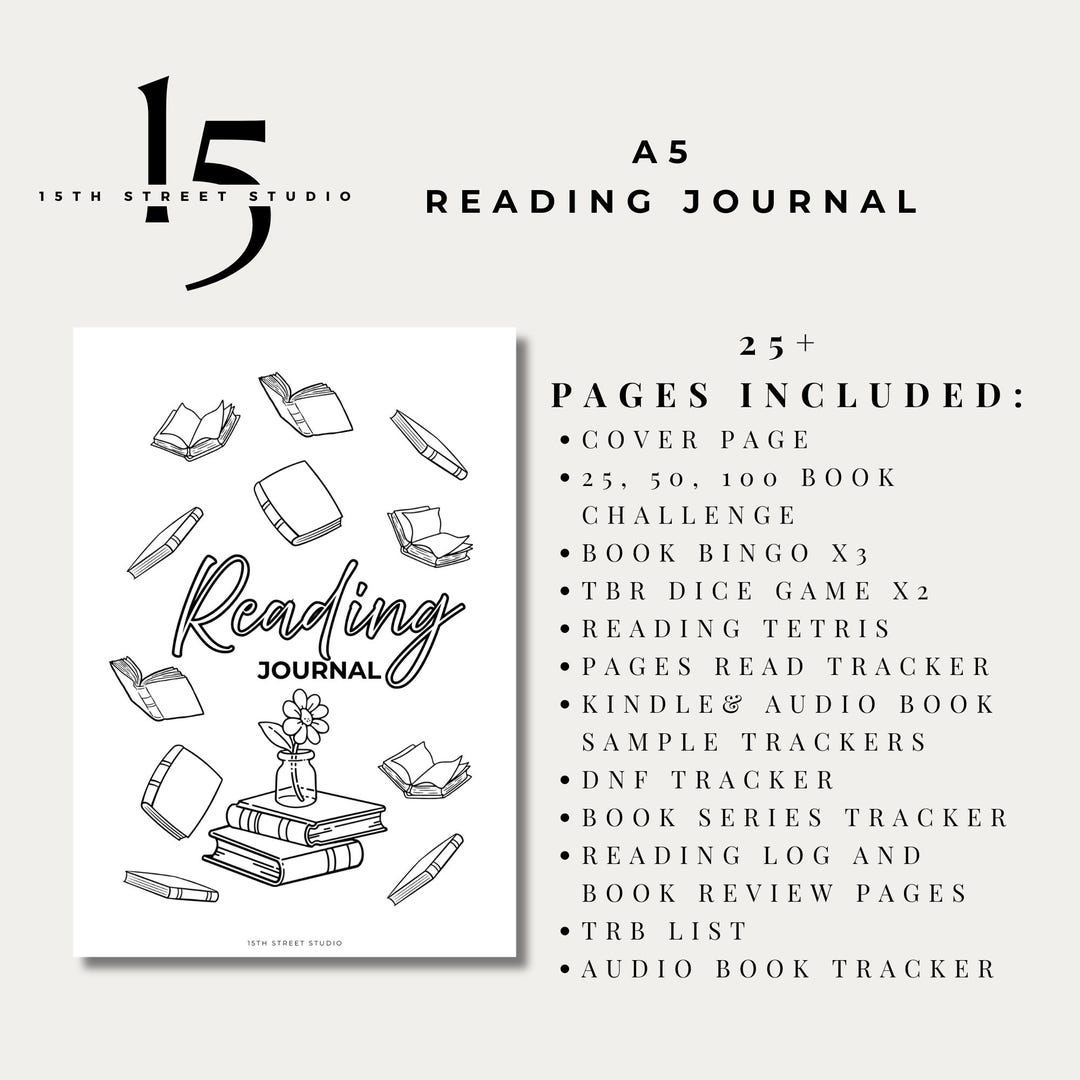 A5 Reading Journal Bundle | Printable - Etsy