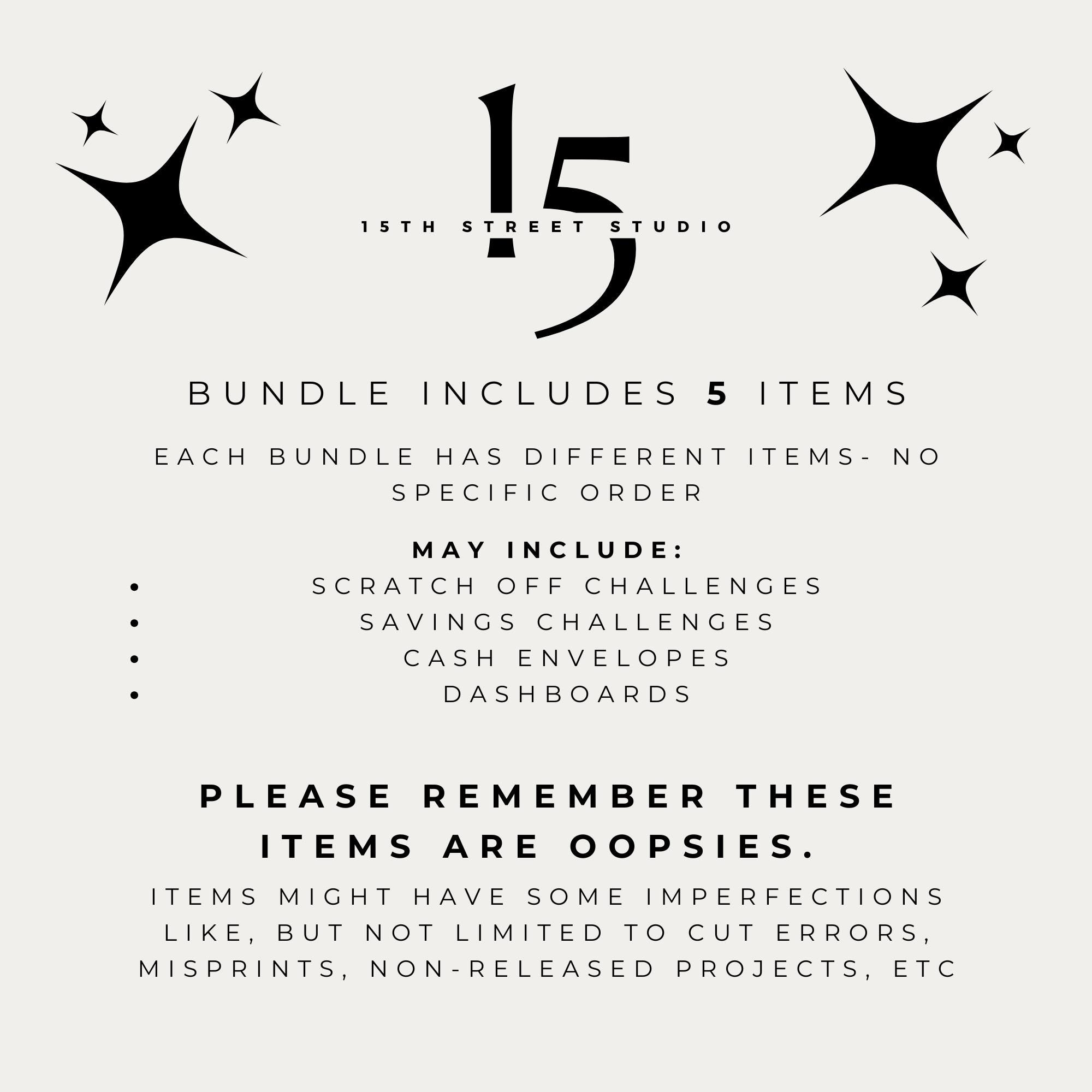 Oopsie Mystery Bundle | 5 Unique Budgeting Items Included - Etsy