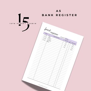 A5 | Bank Register, Account Tracker | Instant Download | Pastel Rainbow ...
