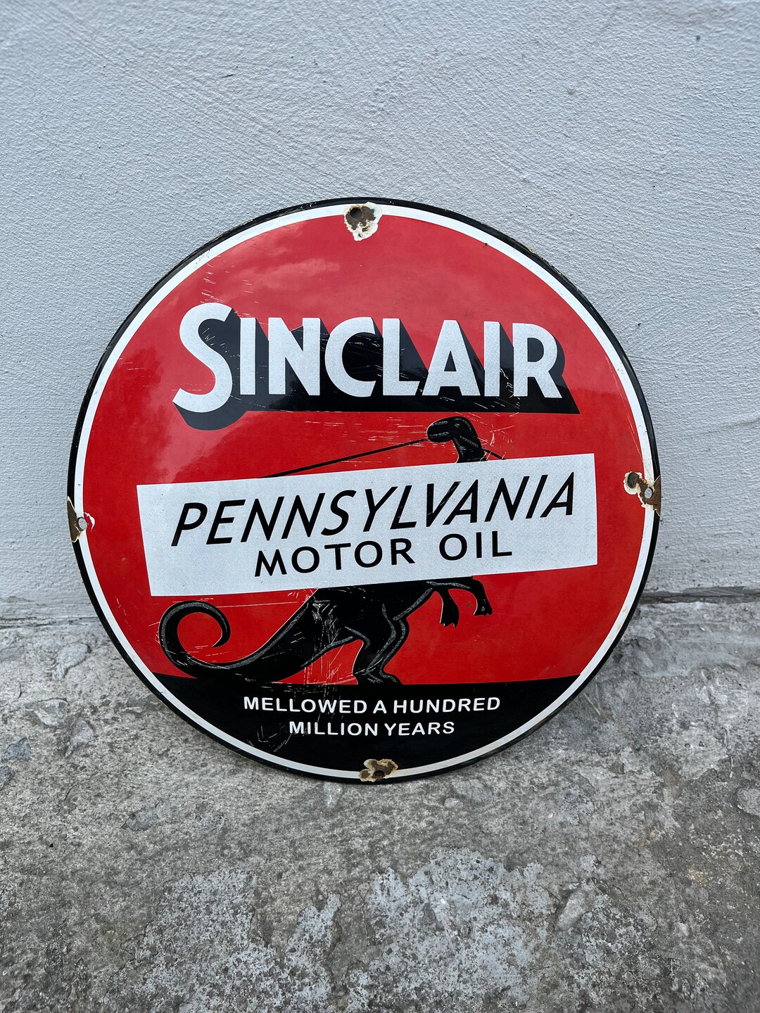 Vintage Sinclair Pennsylvania Motor Oil Enamel Porcelain Sign - Etsy
