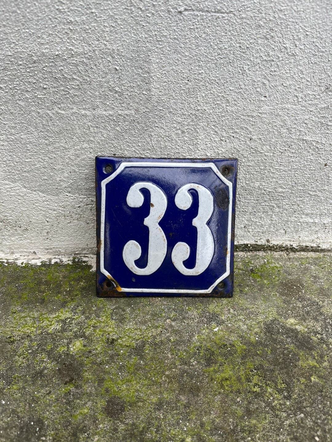 Old Vintage 1940s German Address Enamel Porcelain Sign Number 33 ...