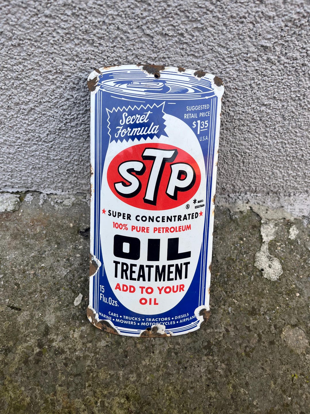 Vintage STP Oil Treatment Enamel Porcelain Sign 21x10 Cm - Etsy