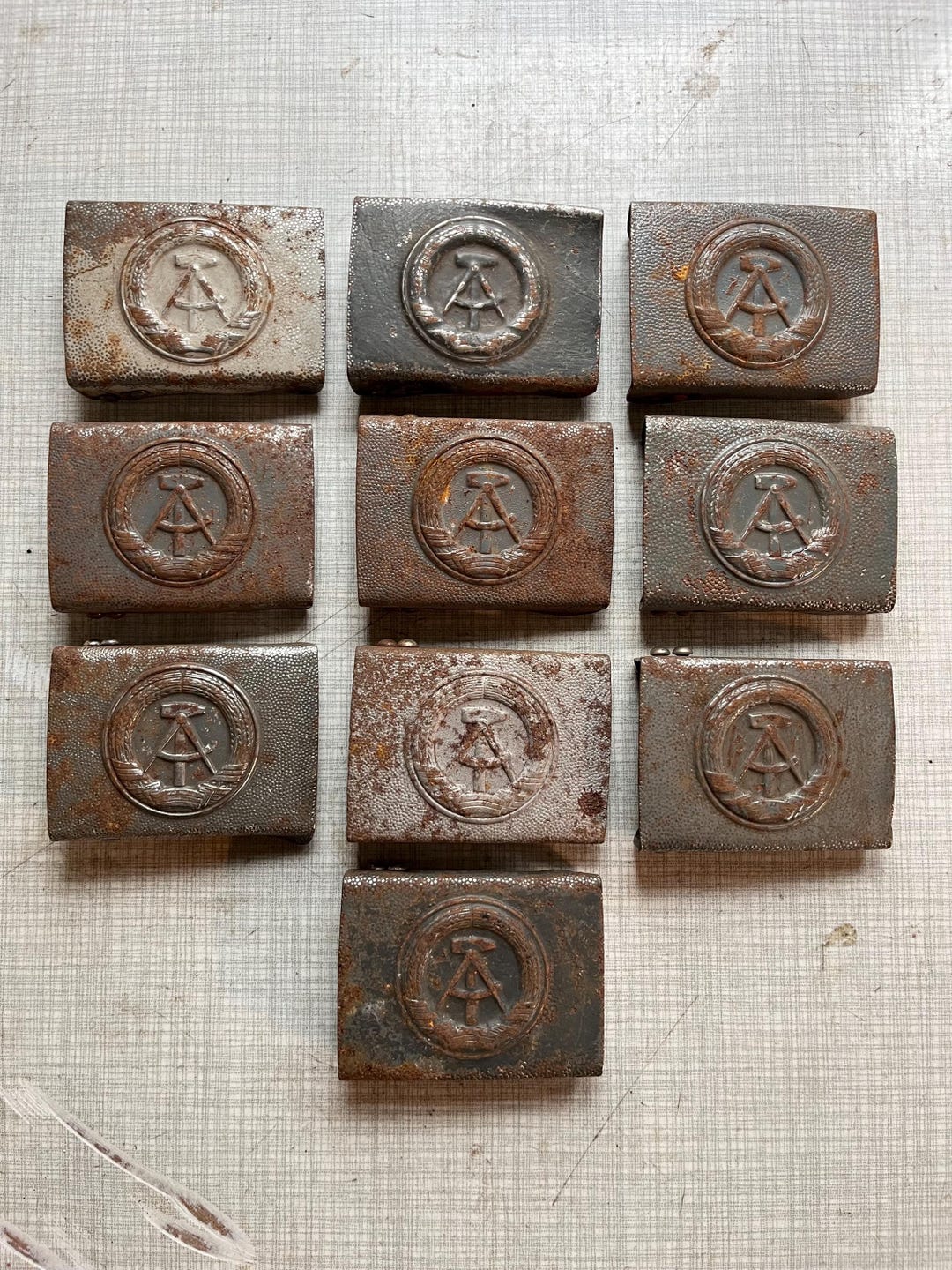 Set of 10 East German NVA Belt Buckles DDR Military Old Vintage 1960s ...