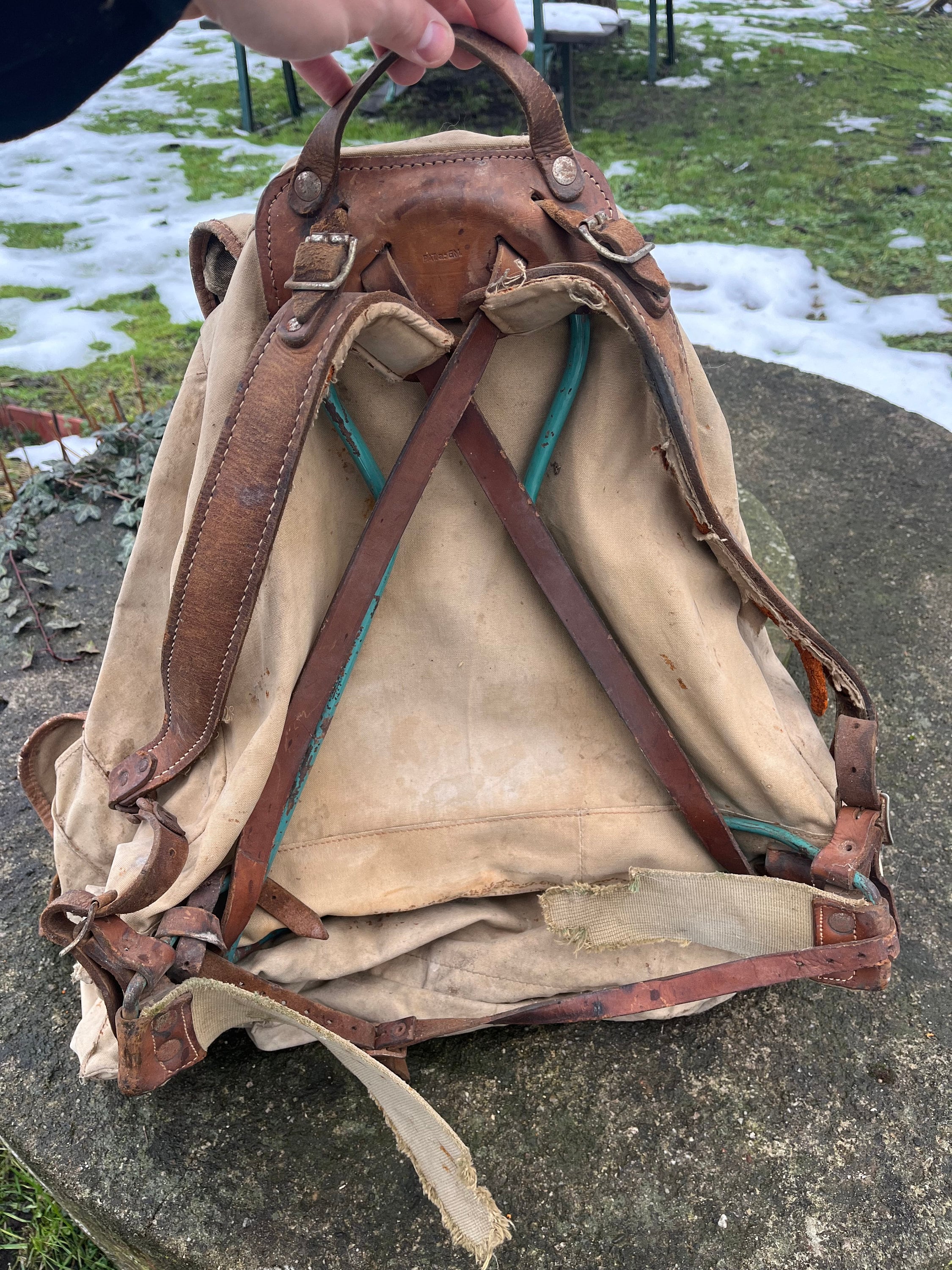 Vintage 1930s German Backpack Old Mountaineering Rucksack Leather ...