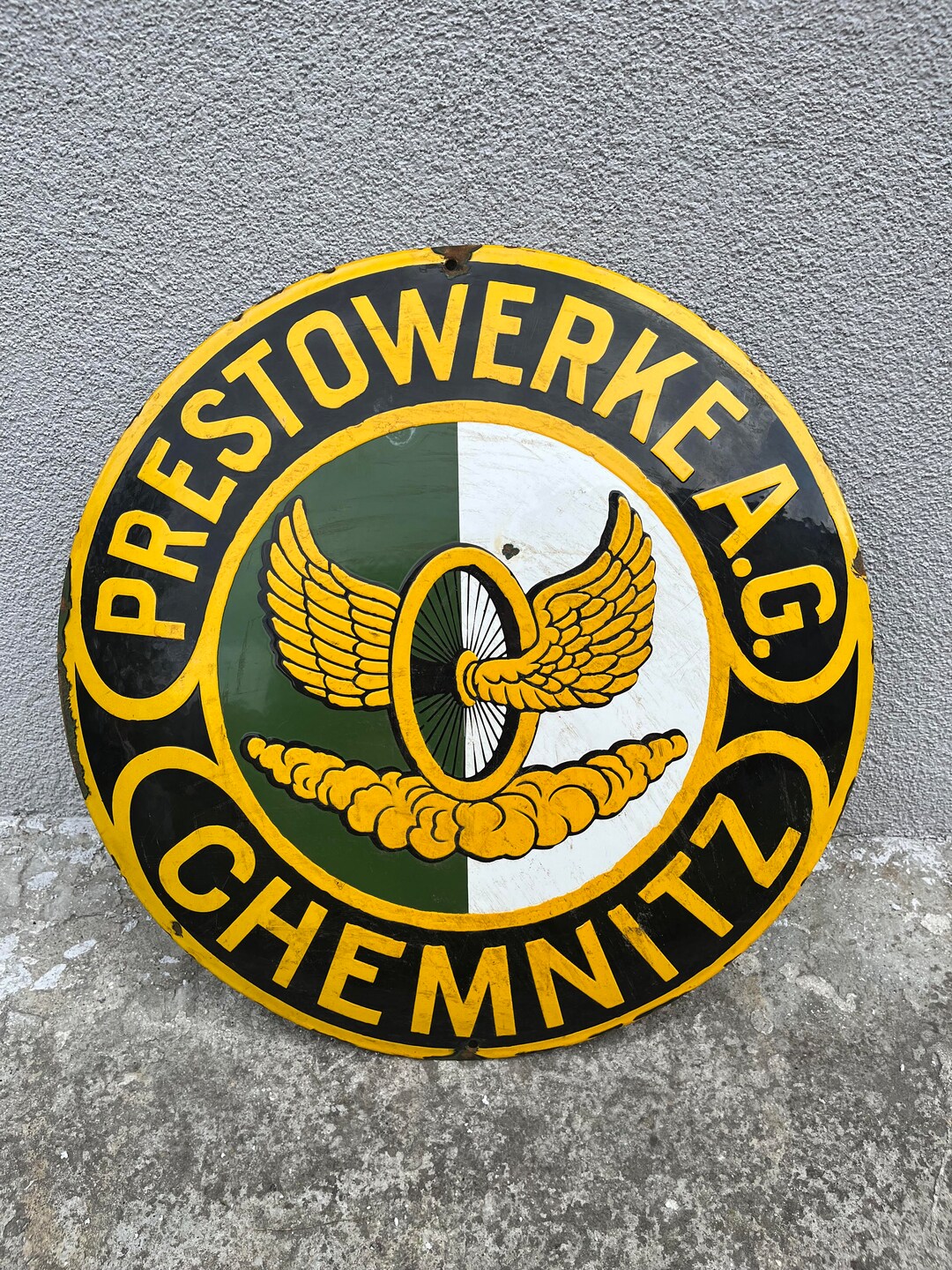 Vintage Rare Presto Werke AG Chemnitz Enamel Porcelain Sign Emailschild ...
