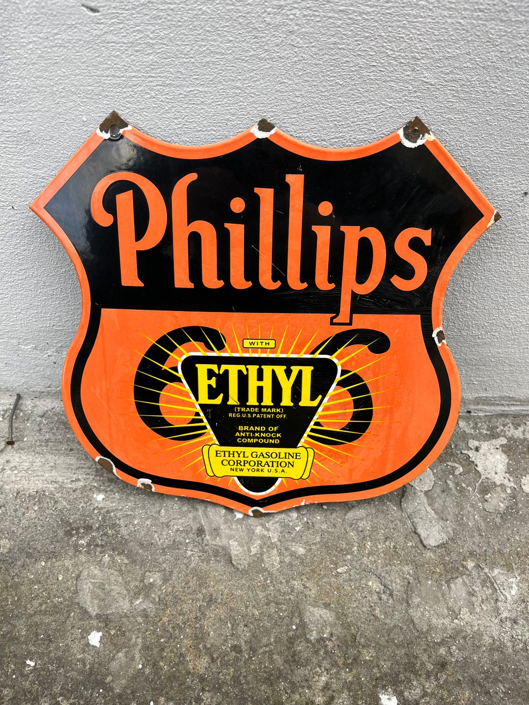 Vintage Phillips Ethyl Enamel Porcelain Sign 29/30 Cm - Etsy