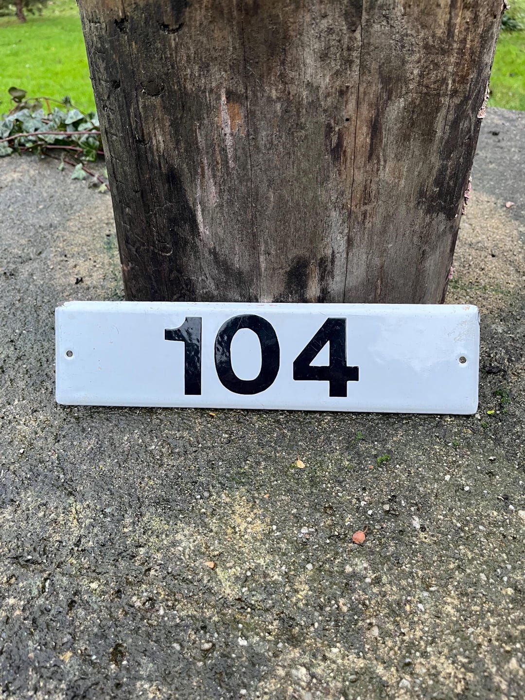 Vintage Old 1970s Enamel Porcelain Number Sign Industrial Door Plate ...