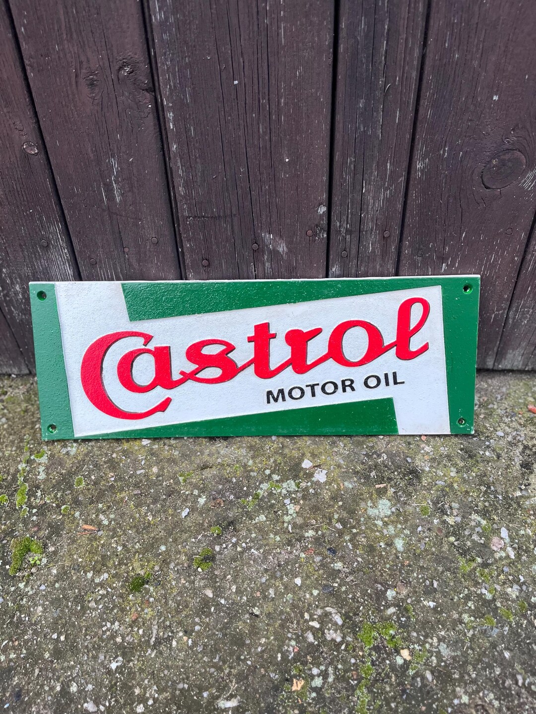 Vintage Castrol Motor Oil Sign Heavy Cast Iron Garage Wall Decor Retro ...
