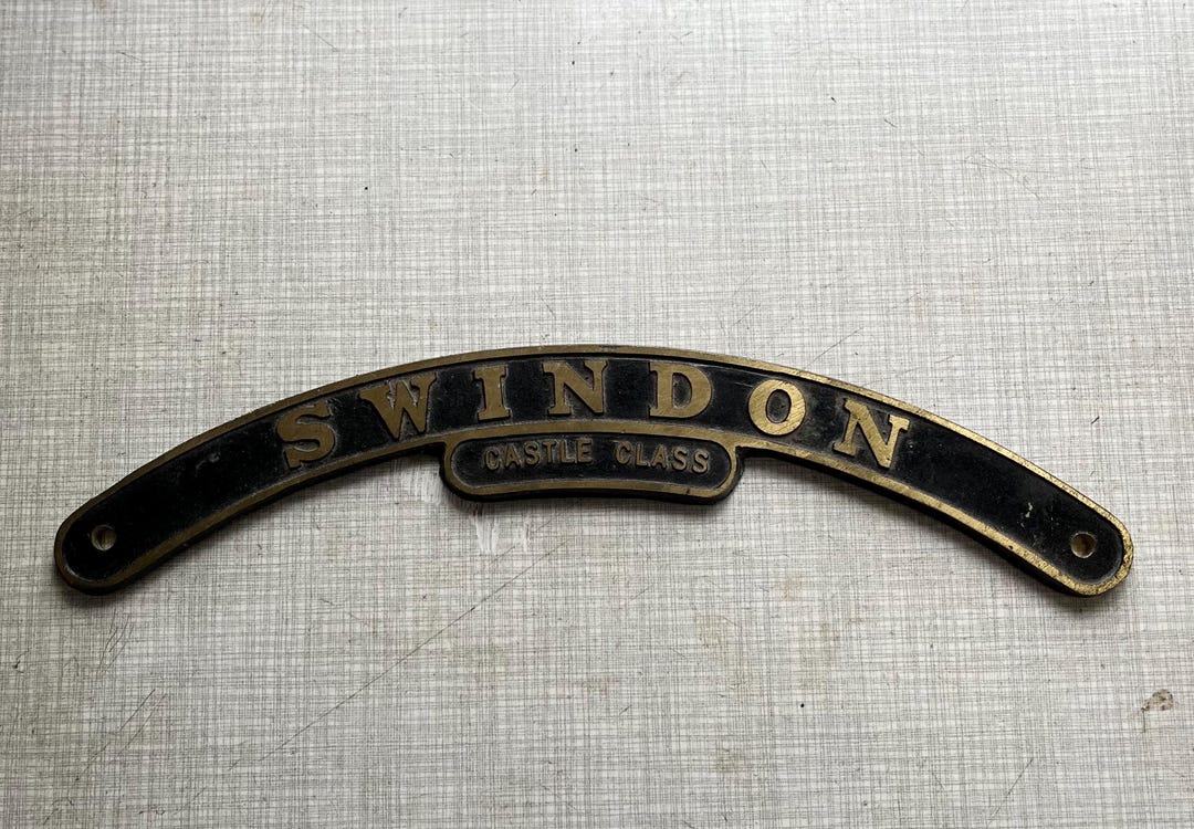 Vintage Brass GWR Swindon Castle Class Nameplate 30 Cm Railway Plaque ...