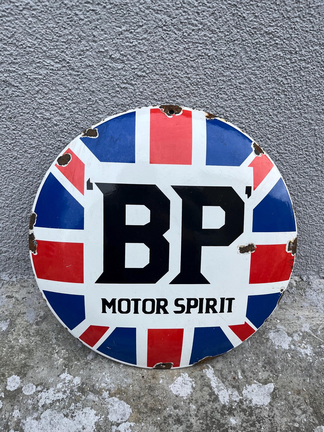 Vintage BP Motor Spirit Enamel Porcelain Sign 30 Cm - Etsy