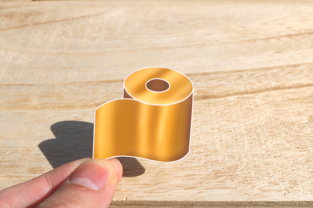 Roll of Golden Toilet Paper, Funny Sticker, Cute Sticker, Kindle ...