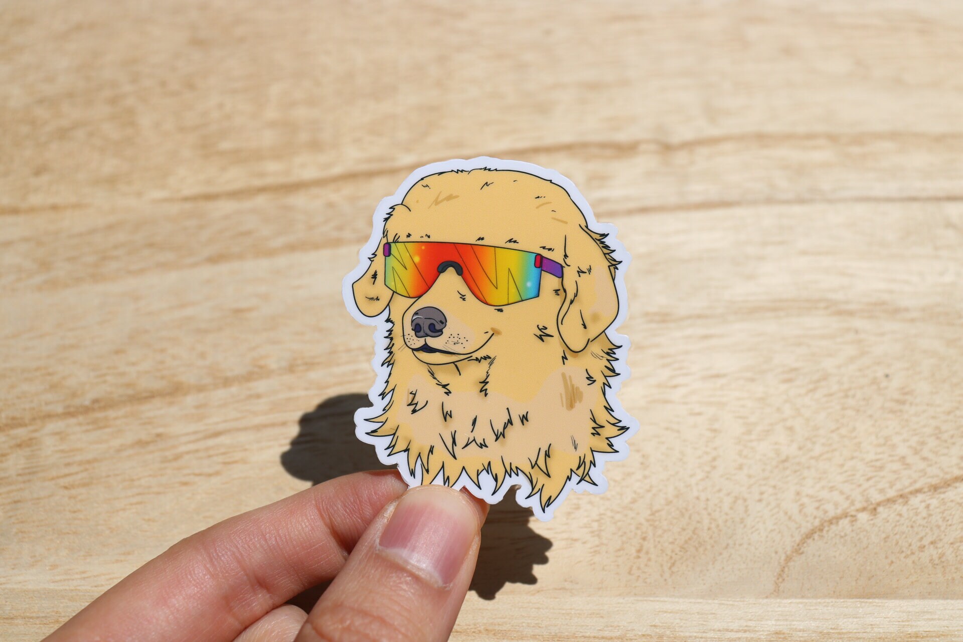 Mullet Golden Retriever With Shades Sticker, Merica Sticker, Redneck ...