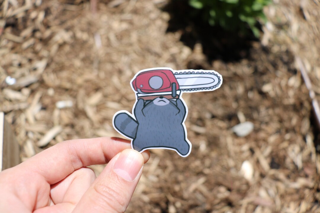 Chainsaw Raccoon Sticker, Raccoon Meme Sticker, Trash Panda, Stabby ...