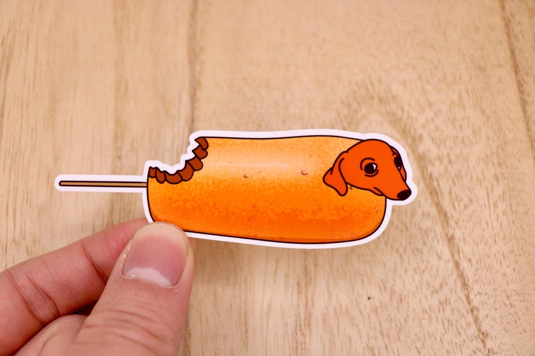 Corn Dog Dachshund Sticker Funny Wiener Dog Sticker for Dog Lovers Cute ...