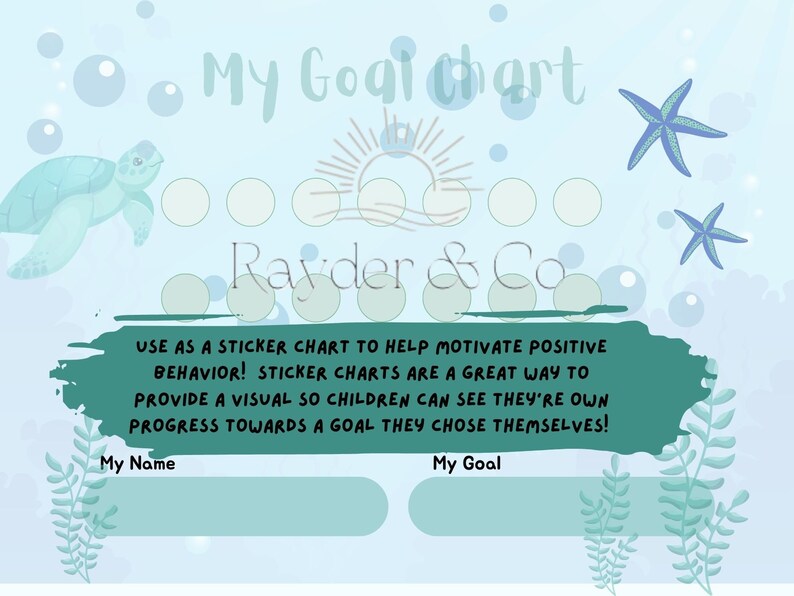 Under the Sea Reward Chart for Kids Sticker Chart - Etsy Israel
