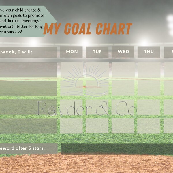 Baseball Reward Chart - Etsy