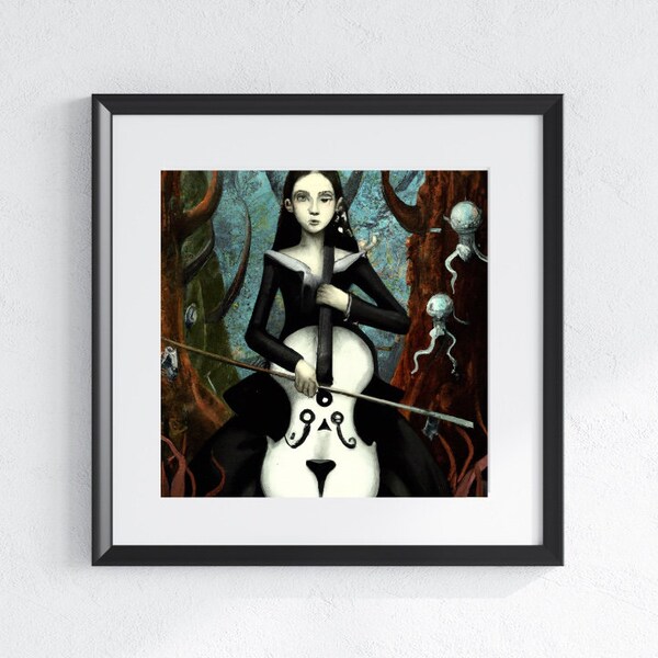 Wednesday Addams Cello Wall Art - Etsy