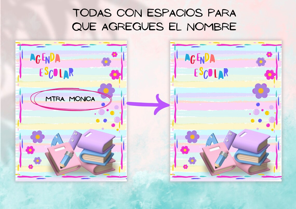 Set de portadas, portadas coloridas, portada para docentes, agenda ...