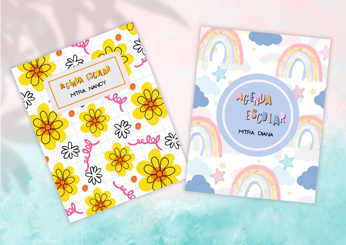 Set de portadas, portadas coloridas, portada para docentes, agenda ...