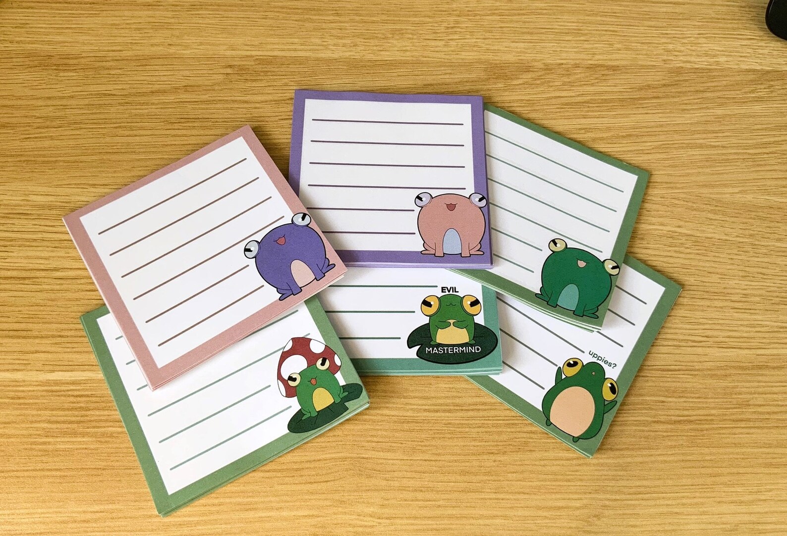 12 Cute Kawaii Froggy Downloadable Printable Digital Note Pad 1x1 Print ...