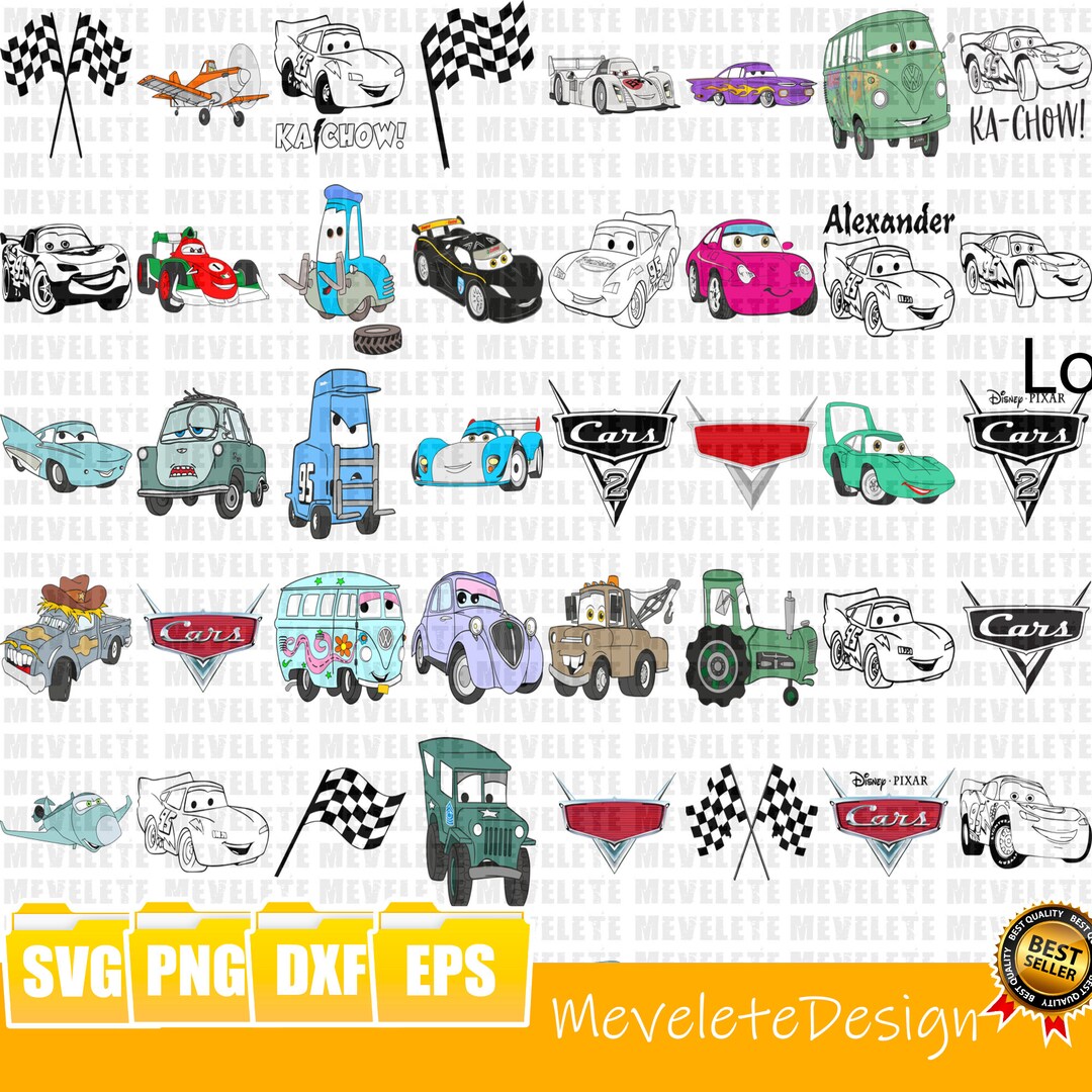 Cars Svg Cars Png SVG Bundle LAYERED Cricut Files,instant Download - Etsy